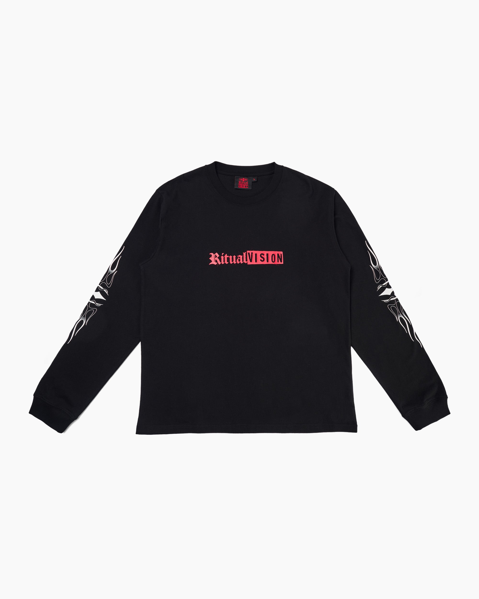 Flame Long Sleeve Tee | Black | Ritual Vision – Ritual Vision | AU